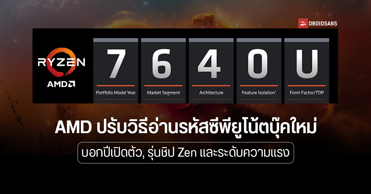 AMD อัปเดตวิธีการอ่านเลขรุ่นซีพียู Ryzen Mobile ใหม่ บอกความหมายชัดเจน ... AMD อัปเดตวิธีการอ่านเลขรุ่นซีพียู Ryzen Mobile ใหม่ บอกความหมายชัดเจน ...