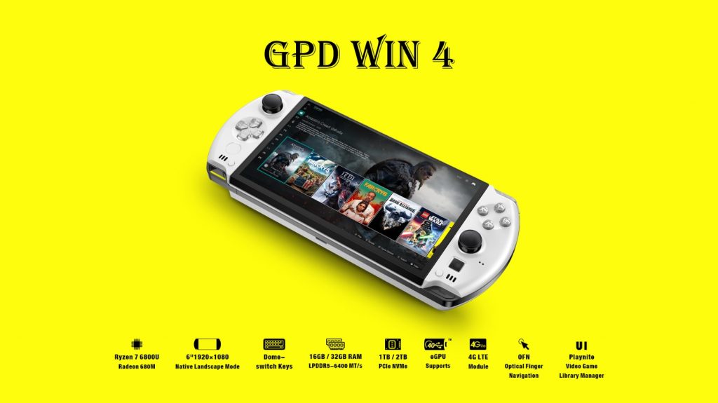 GPD Win 4 เครื่องเกม PC พกพา หน้าจอสไลด์ 6 นิ้ว ขุมพลัง Ryzen 7 6800U ...