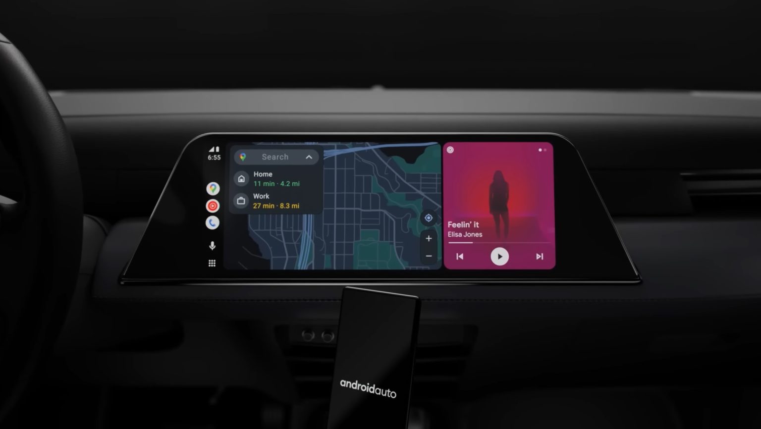 Android Auto โฉมใหม่เริ่มทยอยอัปเดตแล้ว ปรับ UI โชว์แผนที่ + ควบคุมเพลงในหน้าเดียว | DroidSans