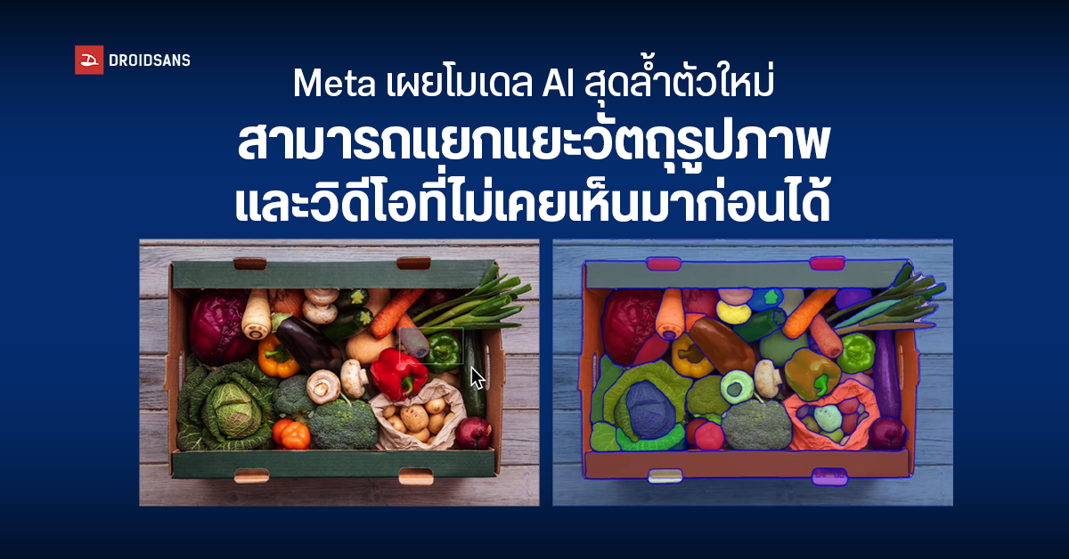 Meta เผยโมเดล AI ตัวใหม่ สำหรับแยกแยะวัตถุในรูปภาพ และวิดีโอได้ แม้ไม่เคยเห็นมาก่อน | techfeedthai