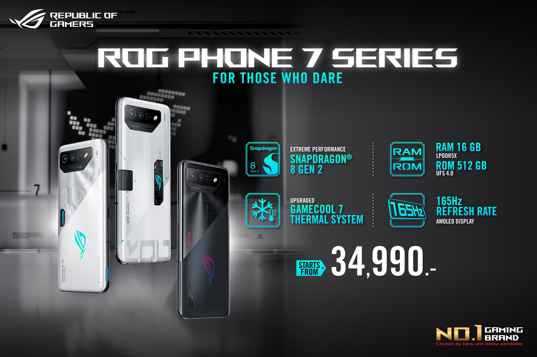 สเปค ROG Phone 7 Series เกมมิ่งโฟนสุดโหด พร้อมชิป Snapdragon 8 Gen 2 เริ่มต้น 34,990 บาท | DroidSans