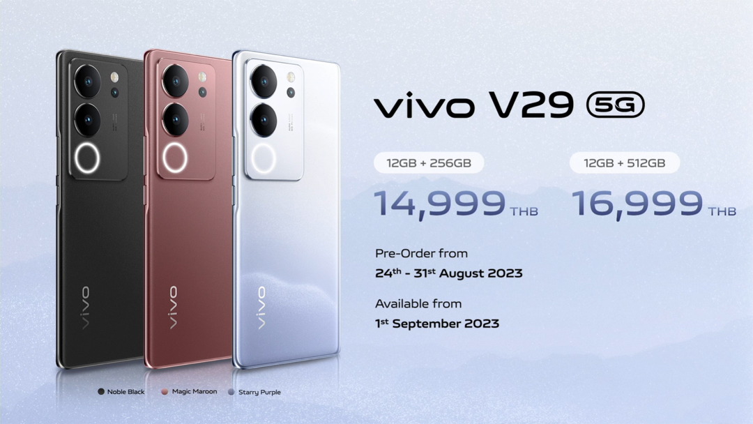 สเปค vivo V29 5G ดีไซน์โดดเด่น ตัวเครื่องเพรียวบาง ไฟแฟลช Aura Light ...